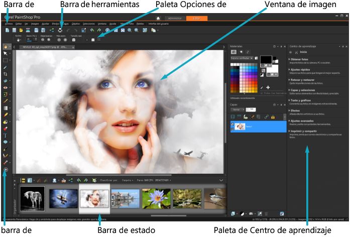 Exploración de las pestañas de los espacios de trabajo