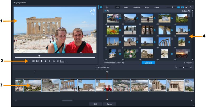 Highlight Reel window